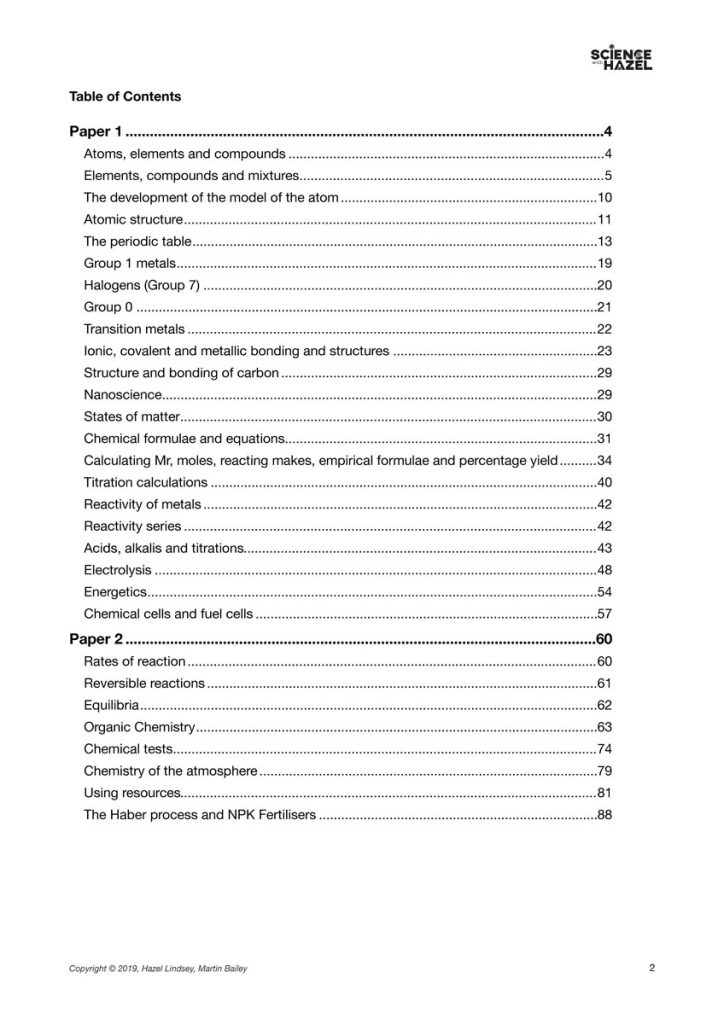 The Perfect Answer Workbook (INCLUDING ANSWERS) – AQA GCSE Chemistry 9 ...