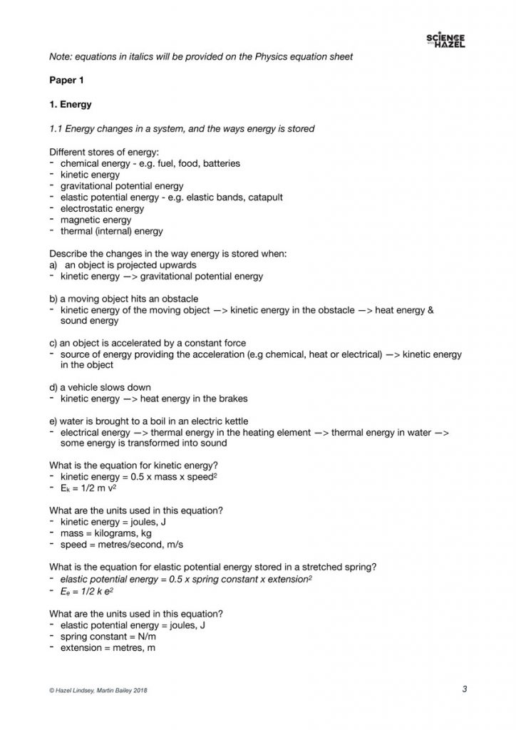 The Perfect Answer Revision Guide – AQA GCSE Physics 9-1 (Higher Tier ...